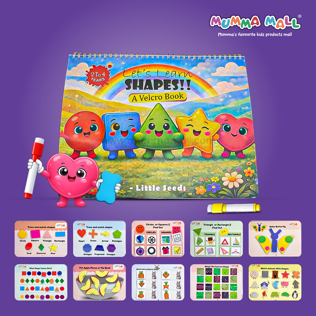 Shape Recognition Velcro Busy Book for Kids | Early Skills & Preschool ...