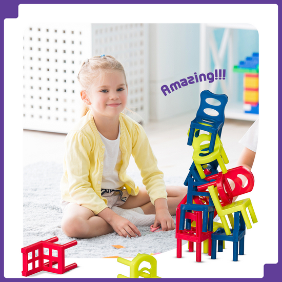 🔥Chairs Stacking Tower Balancing Game || 36 Pcs Chairs Toys Set💥 ...