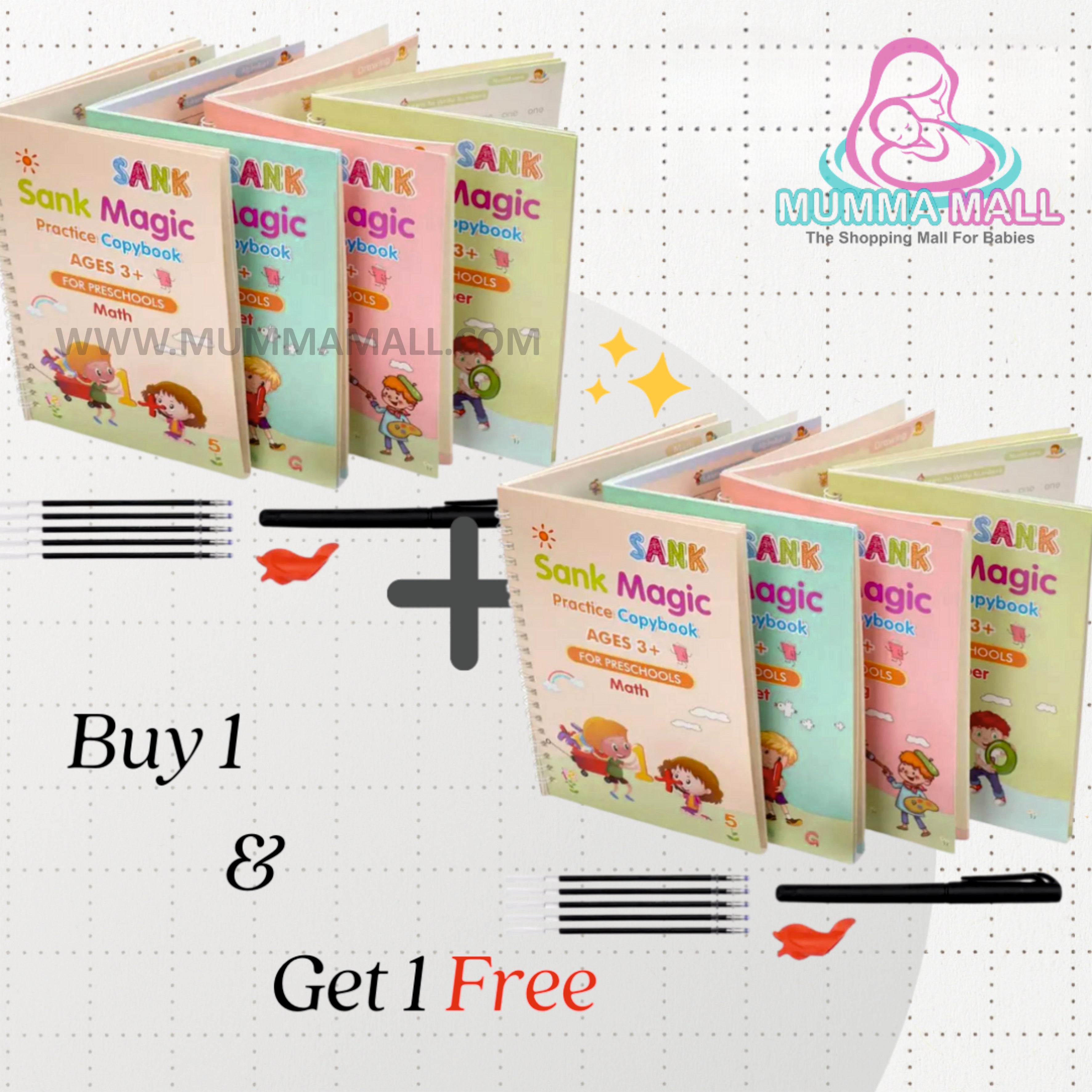Magic Practice Copybook📚, Buy 1 Set Get 1 Set Free🤩 (8 Book + 2 Pen+ ...